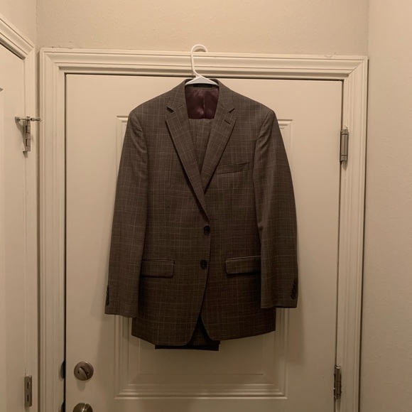 Calvin Klein | Suits & Blazers | Calvin Klein Grey Plaid Suit 38r ...